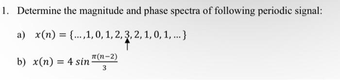 Solved Determine the magnitude and phase spectra of | Chegg.com