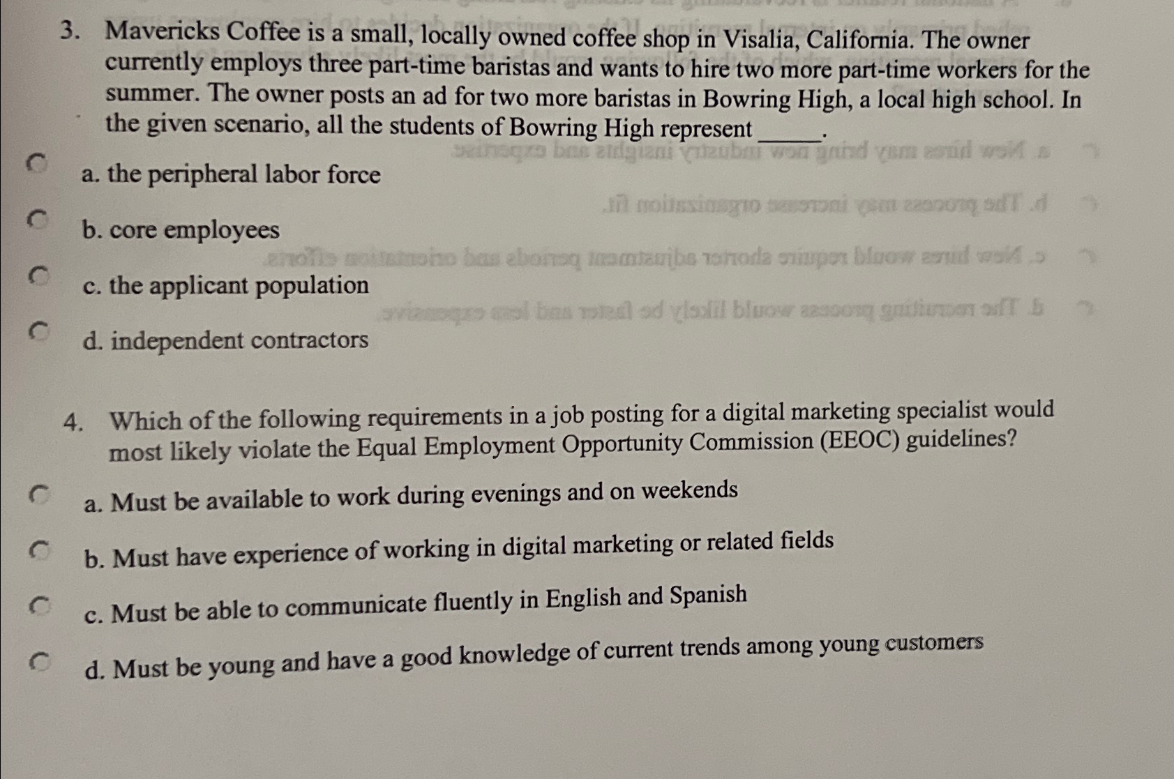 Solved Mavericks Coffee is a small, locally owned coffee | Chegg.com