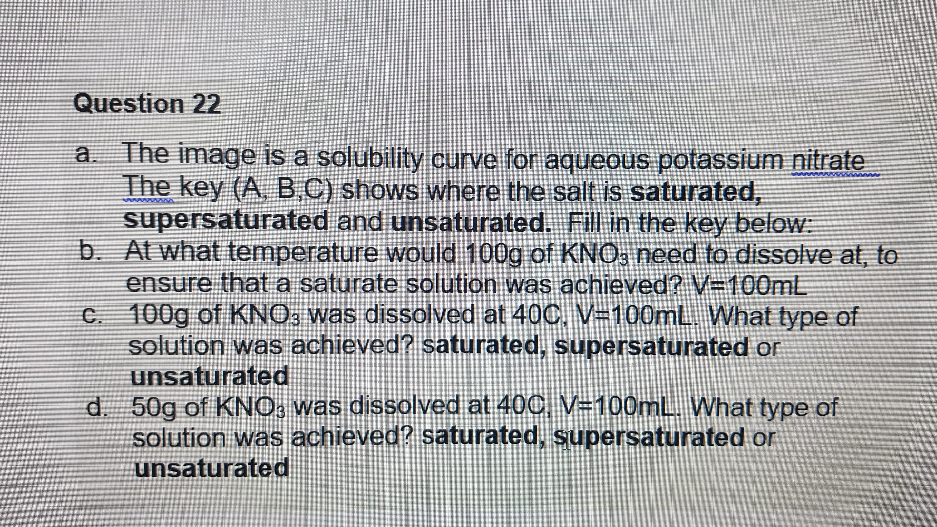 [Solved]: a. The image is a solubility curve