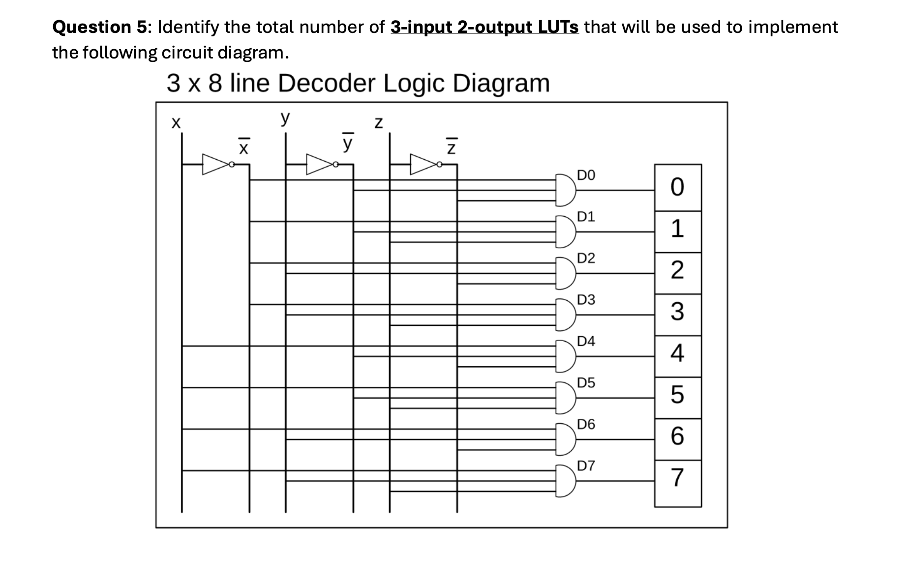 Solved Question 5 Identify The Total Number Of 3 Input