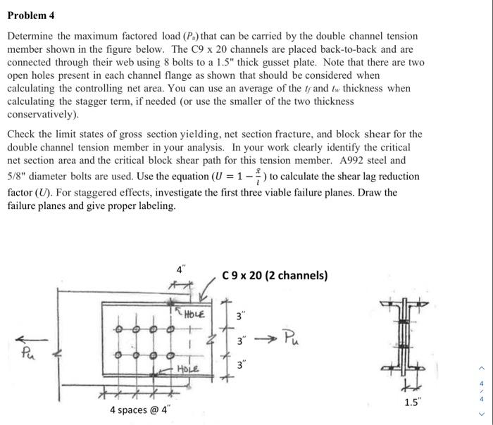 Solved Determine the maximum factored load (Pu) that can be | Chegg.com