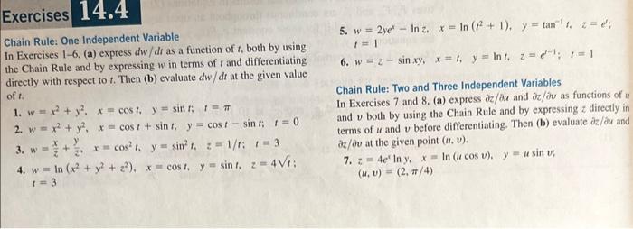 Solved Chain Rule: One Independent Variable 5. | Chegg.com