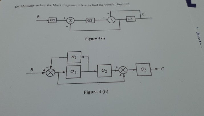 Solved 04 Manually reduce the block diagrams below to find | Chegg.com