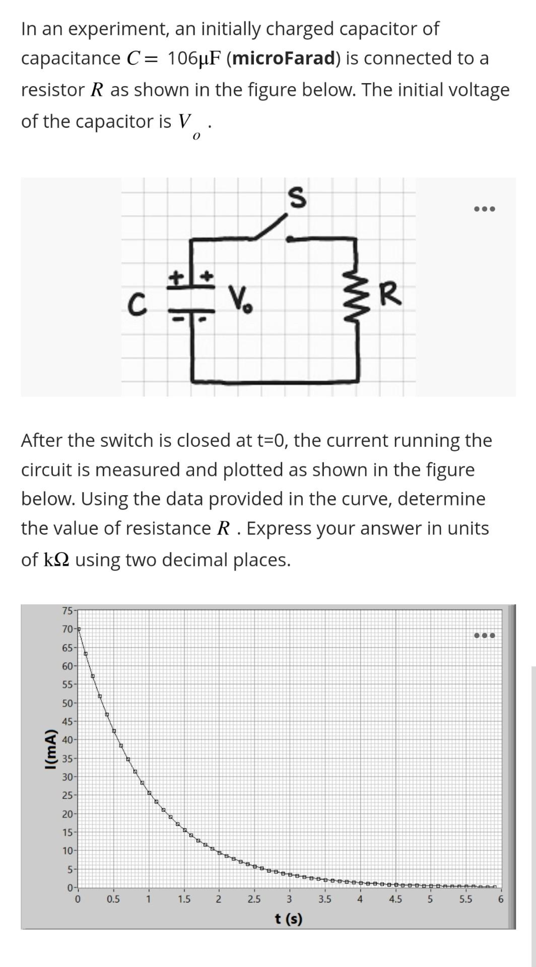 Solved In an experiment, an initially charged capacitor of | Chegg.com