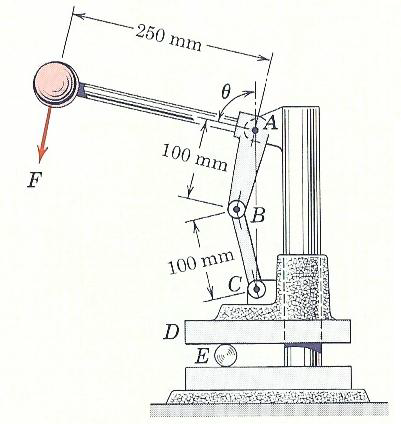 The upper jaw D of the toggle press slides with | Chegg.com