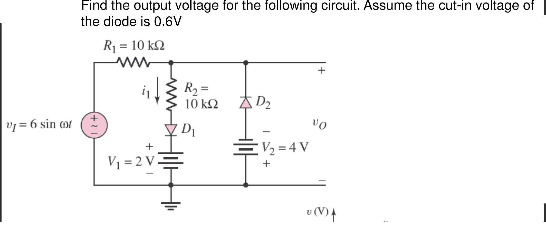 Solved Find the output voltage for the following circuit. | Chegg.com