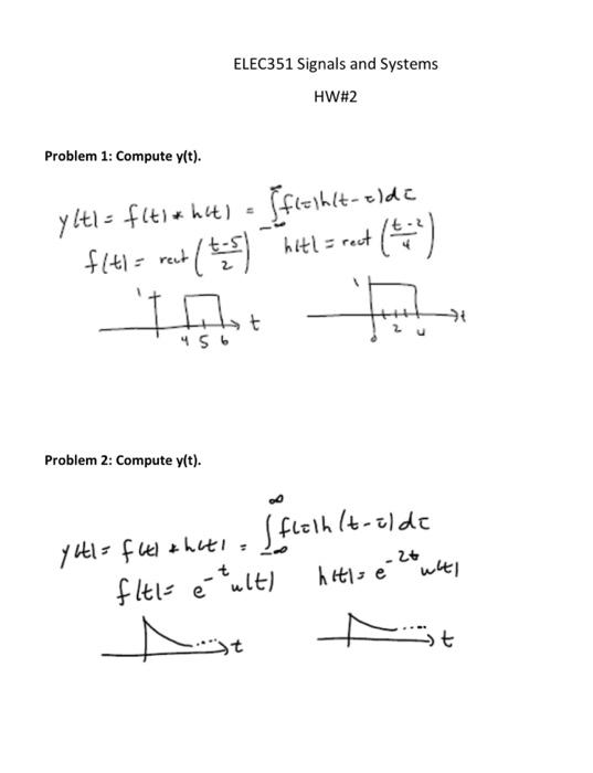 Solved Problem 1: Compute y(t). Problem 2: Compute y(t). | Chegg.com Solved Problem 1: Compute y(t). Problem 2: Compute y(t). | Chegg.com