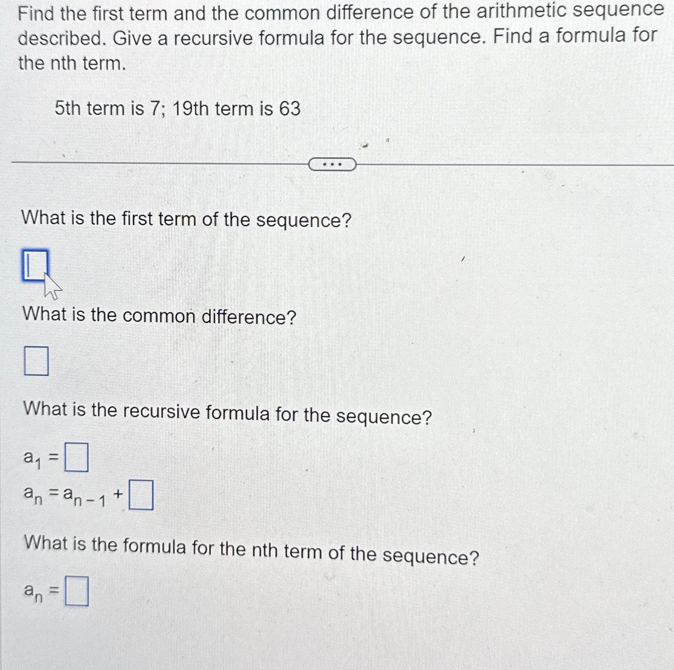 Solved Find the first term and the common difference of the | Chegg.com