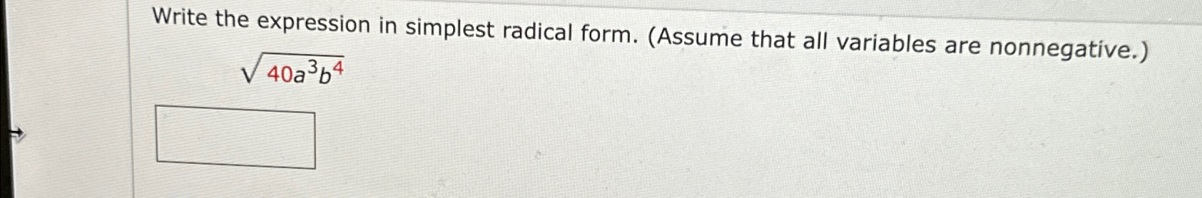 Solved Write the expression in simplest radical form. | Chegg.com