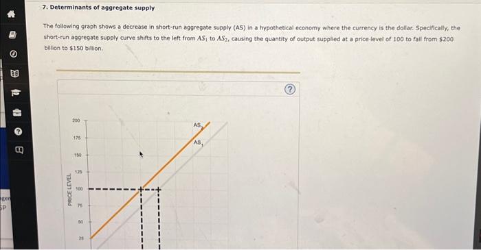 Solved 7. Determinants of aggregate supply The following | Chegg.com
