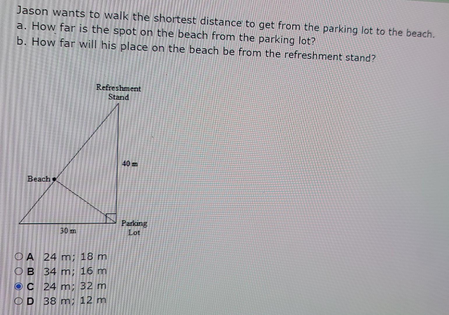 Solved Jason wants to walk the shortest distance to get from | Chegg.com
