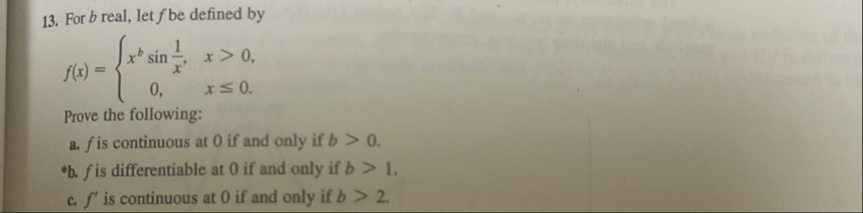 Solved For b ﻿real, let f ﻿be defined | Chegg.com