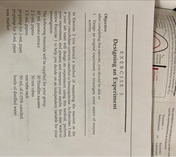 Solved EXERCISE 3 Designing an Experiment Objective After | Chegg.com