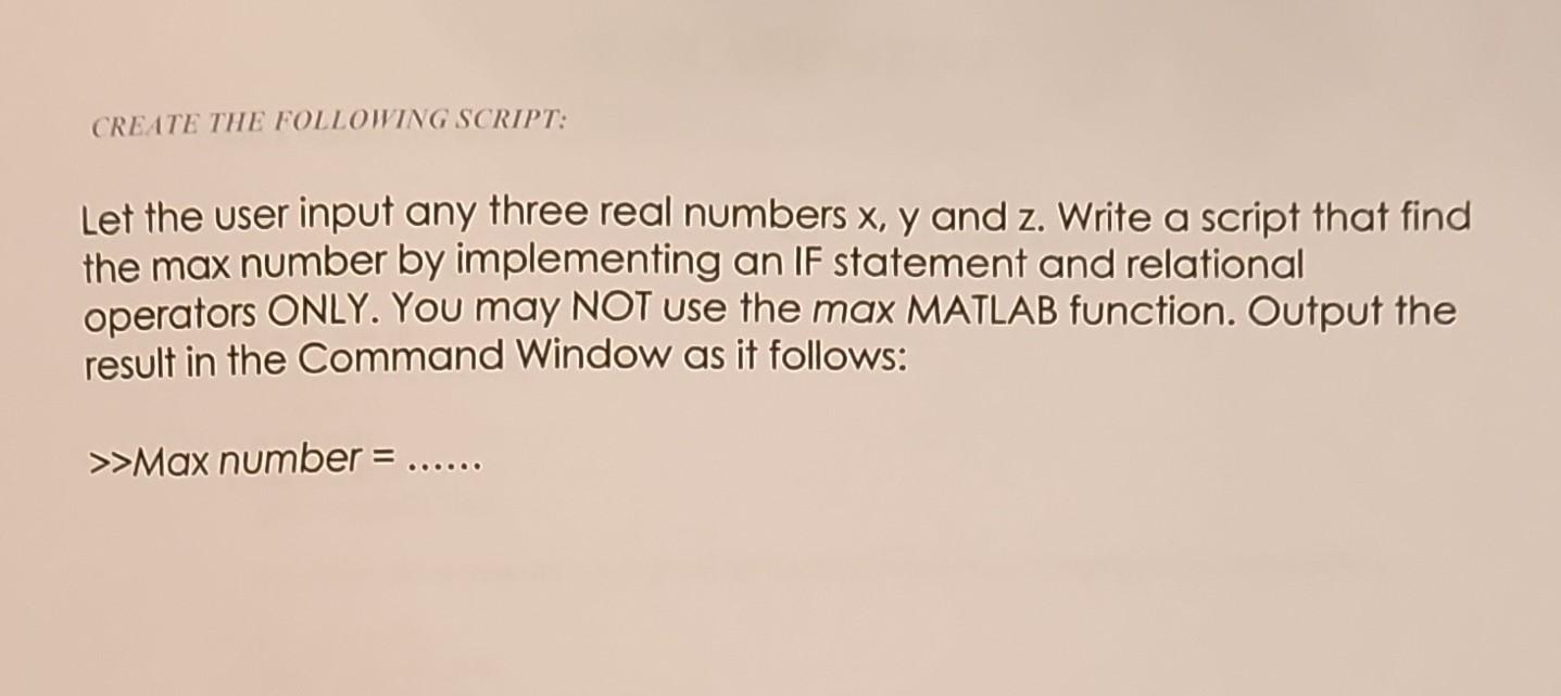Solved Let The User Input Any Three Real Numbers Xy And Z 7071