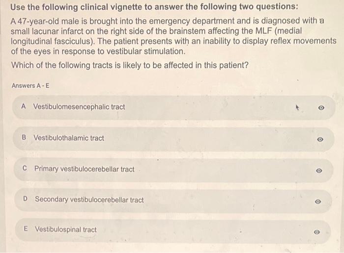 Use the following clinical vignette to answer the | Chegg.com