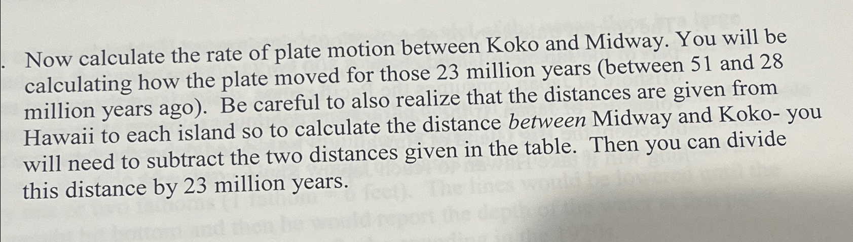 Solved Now calculate the rate of plate motion between Koko | Chegg.com