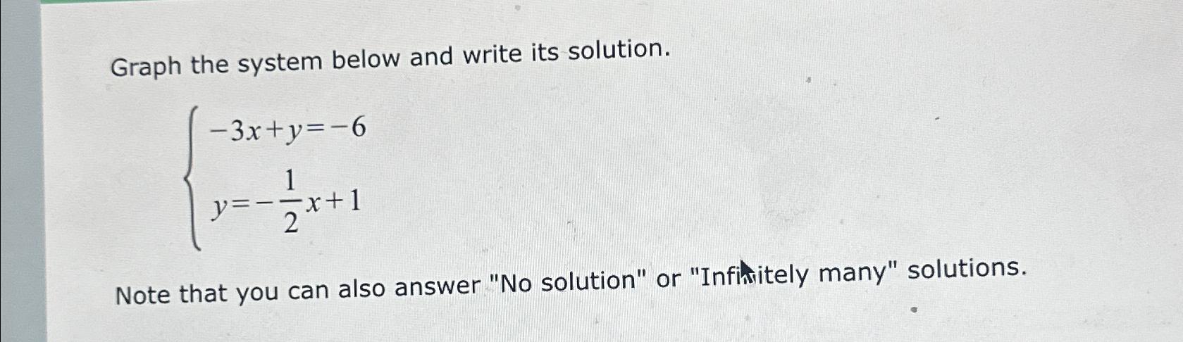 Solved Graph the system below and write its | Chegg.com