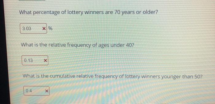 Solved The following data represents the age of 30 lottery | Chegg.com