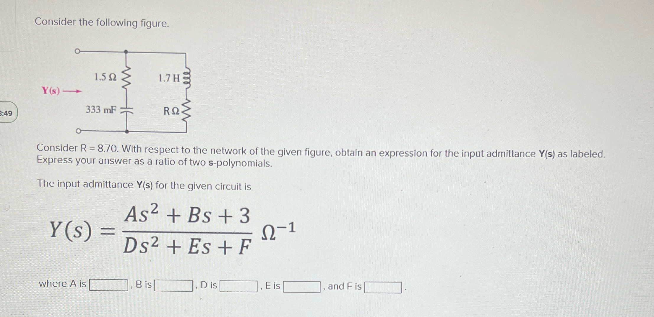 Solved Consider the following figure.Consider R=8.70. ﻿With | Chegg.com
