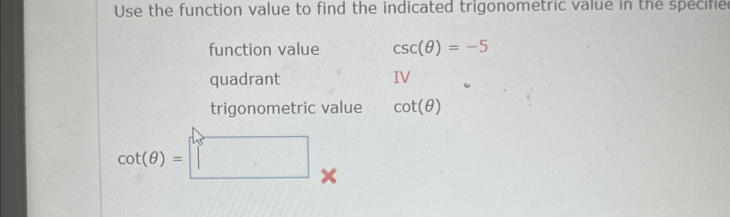 Solved Use the function value to find the indicated | Chegg.com