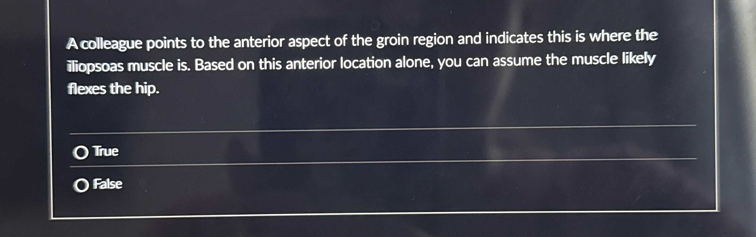 Solved A colleague points to the anterior aspect of the | Chegg.com