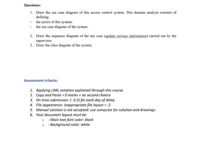 Solved can you draw case digram and sequence and class | Chegg.com Solved can you draw case digram and sequence and class | Chegg.com