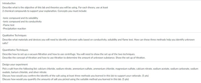 Solved lab is based on steps taken to identify an unknown | Chegg.com
