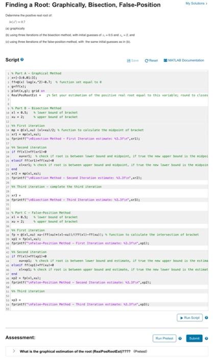 Finding a Root: Graphically, Bisection, | Chegg.com