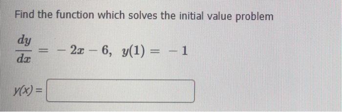Solved Find The Function Which Solves The Initial Value 8261