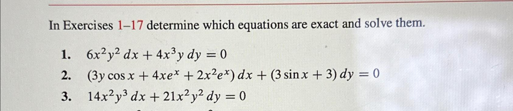 Solved In Exercises 1-17 ﻿determine which equations are | Chegg.com