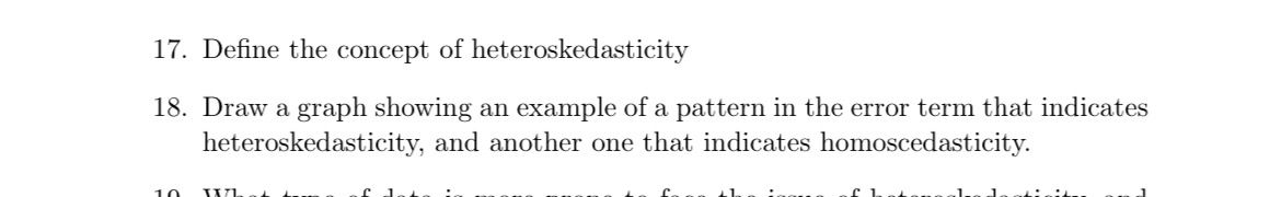 Solved Define the concept of heteroskedasticityDraw a graph | Chegg.com