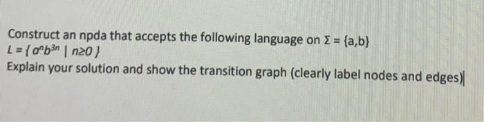 Solved Construct an npda that accepts the following language | Chegg.com