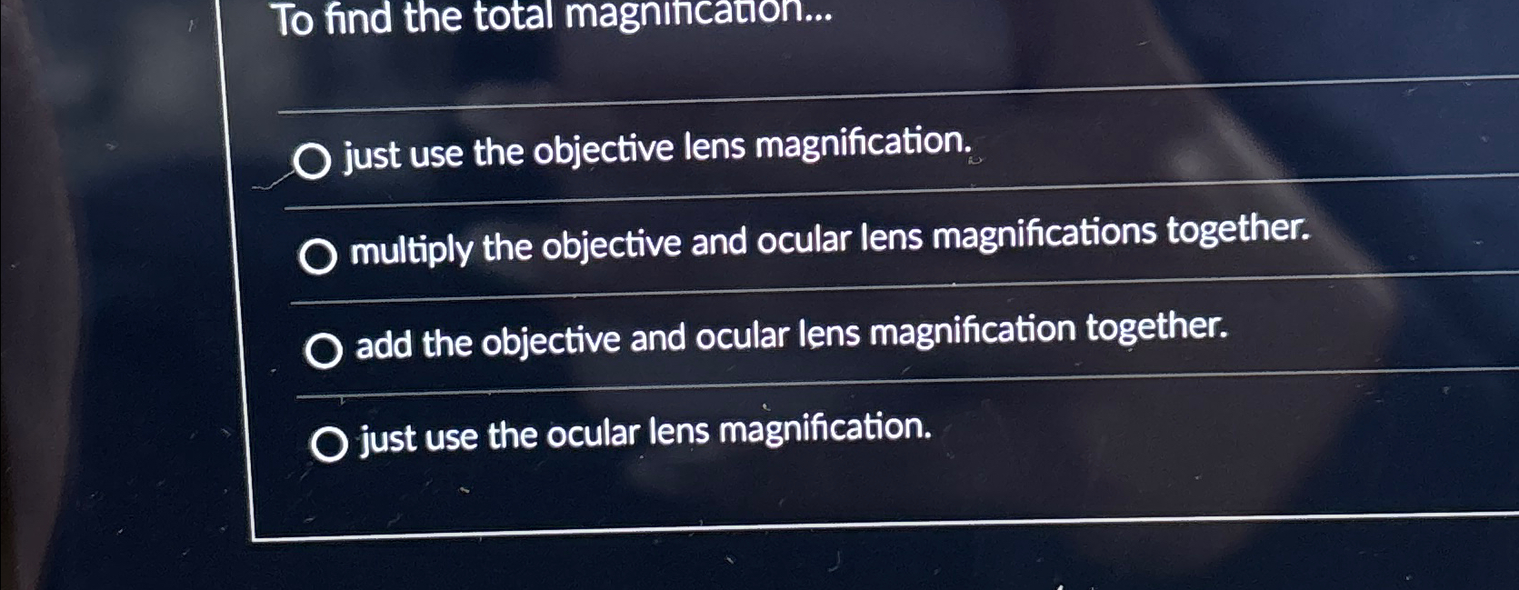 Solved To find the total magnification...just use the | Chegg.com