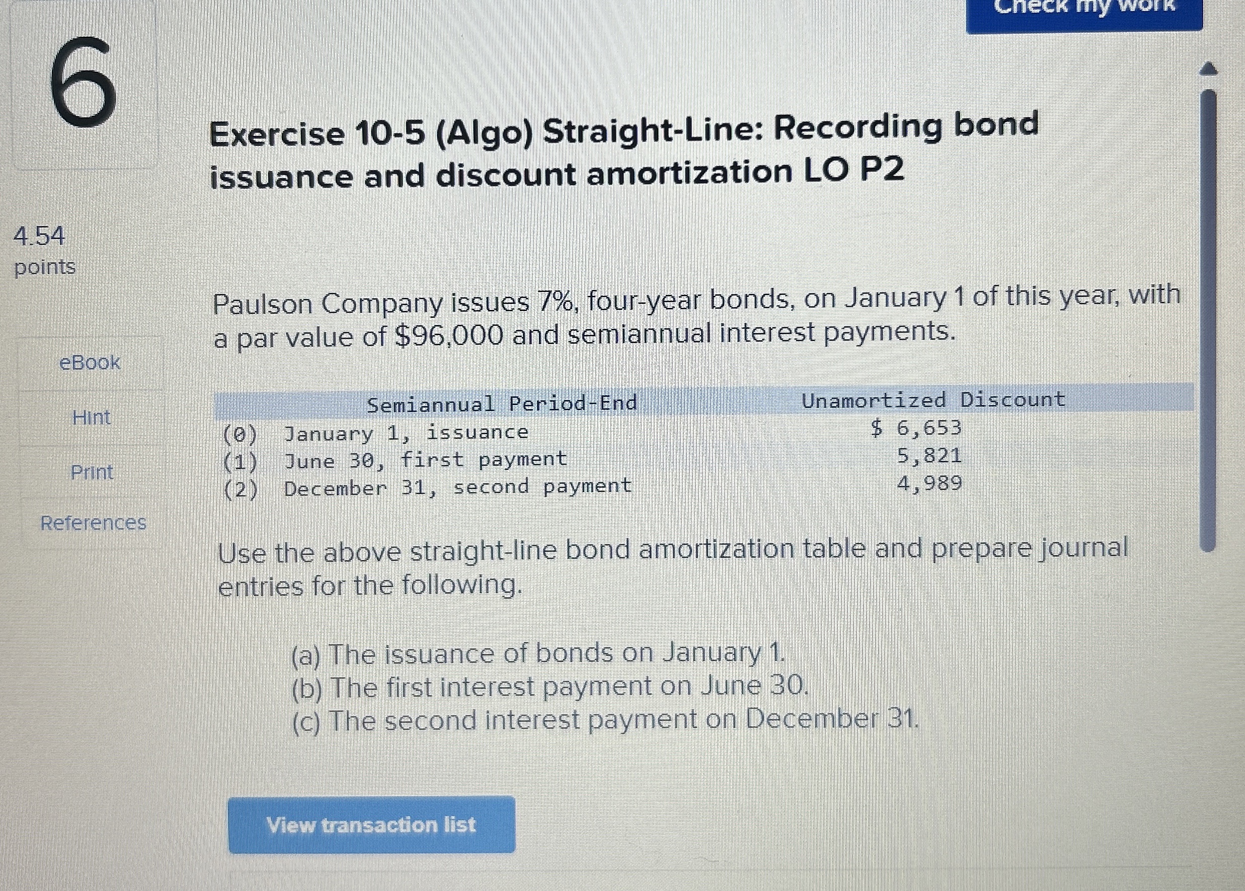Solved Exercise 10-5 (Algo) ﻿Straight-Line: Recording bond | Chegg.com