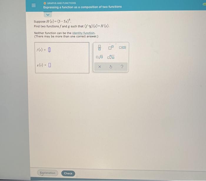 Solved U O GRAPHS AND FUNCTIONS Expressing a function as a | Chegg.com