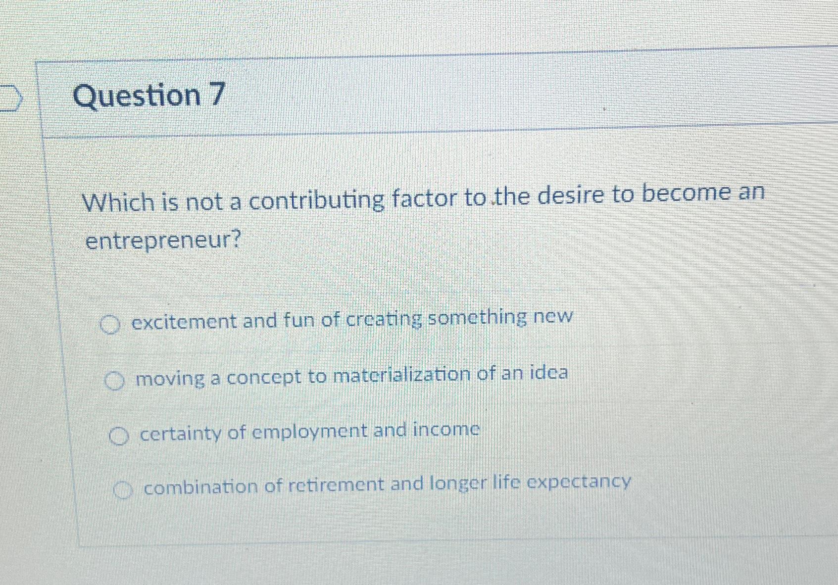 Solved Question 7Which is not a contributing factor to the | Chegg.com