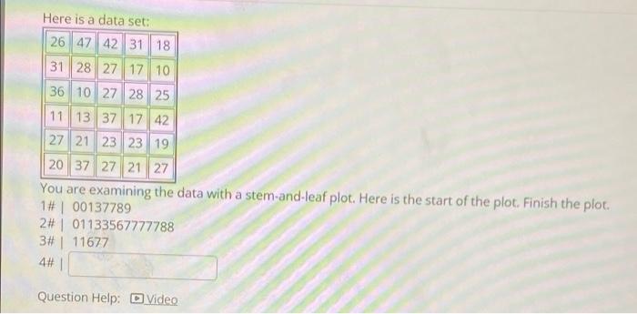 Solved you are examining the data with a stem and leaf plot | Chegg.com