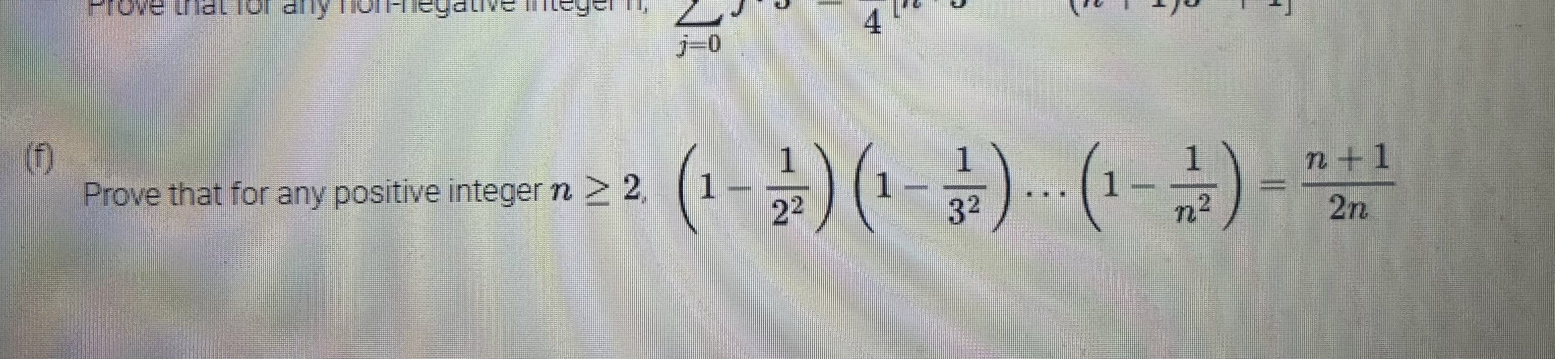 Solved (f)Prove that for any positive integer | Chegg.com