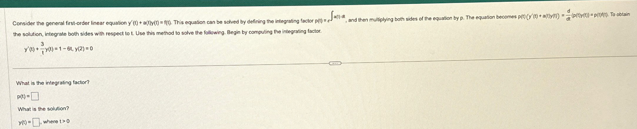 Solved the solution, integrate both sides with respect to t | Chegg.com