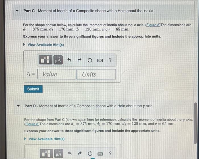 Solved Part C - Moment of Inertia of a Composite shape with | Chegg.com