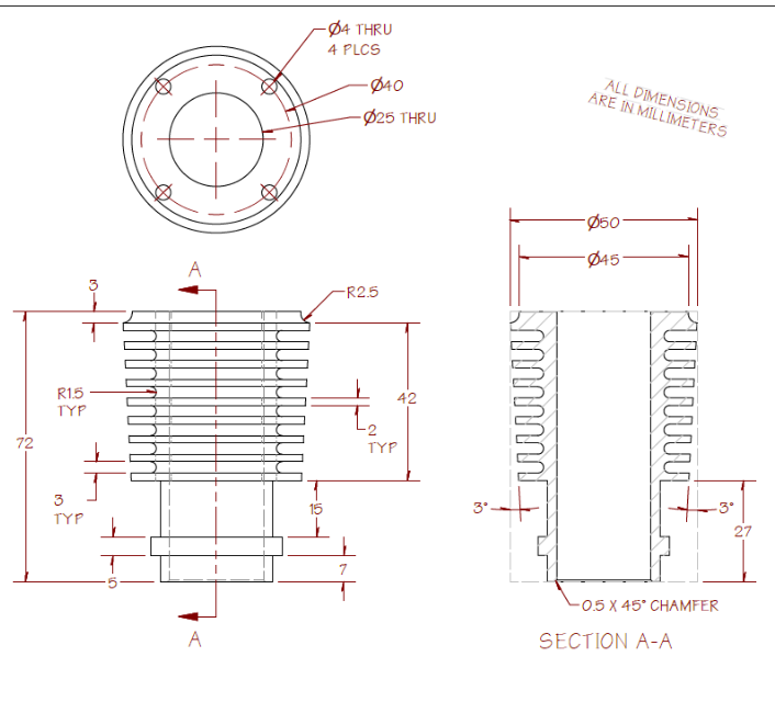 Solved Draw Isometric Solid in autocad. Dimension | Chegg.com