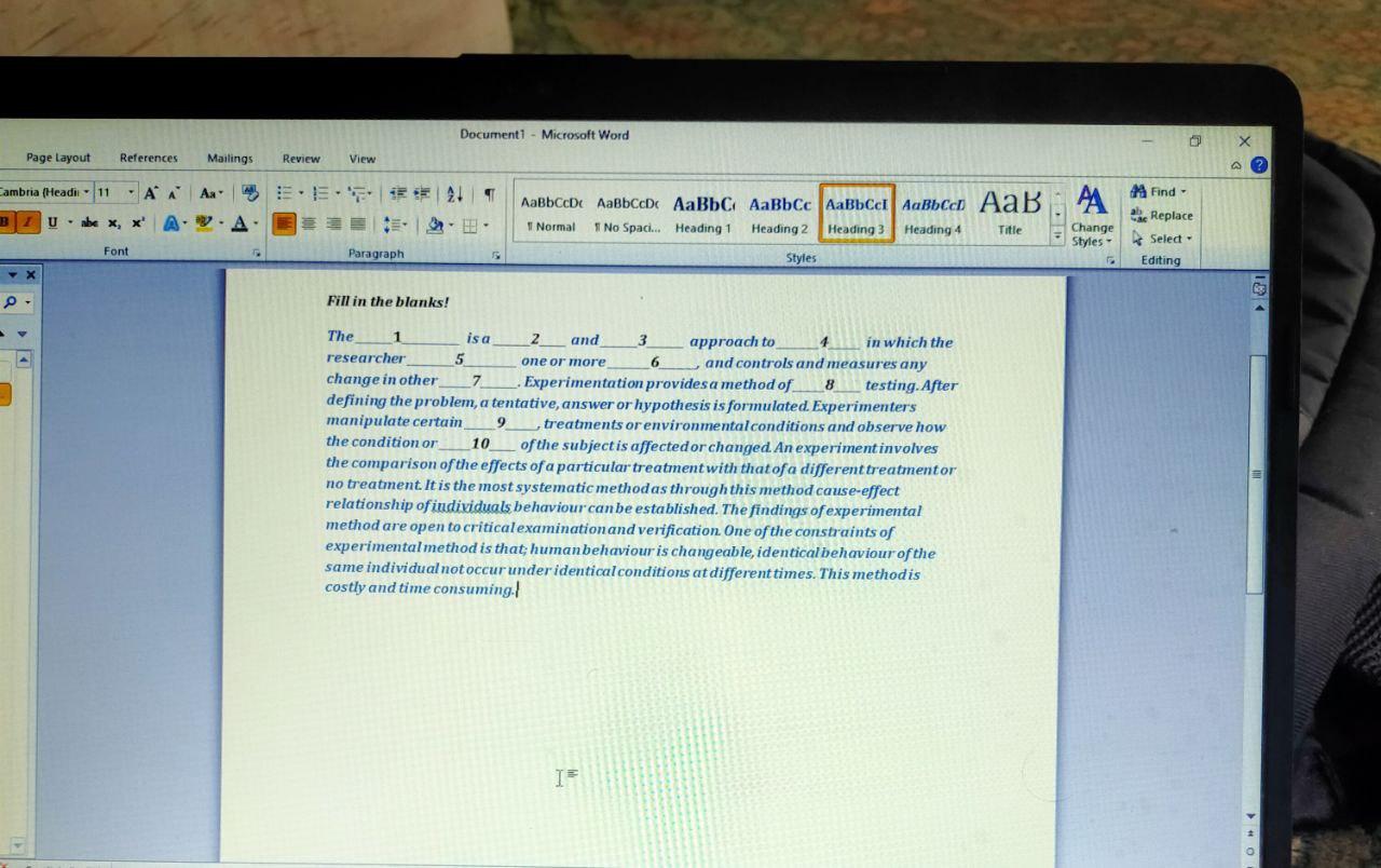 Solved Documenti - Microsoft Word X Page Layout References | Chegg.com
