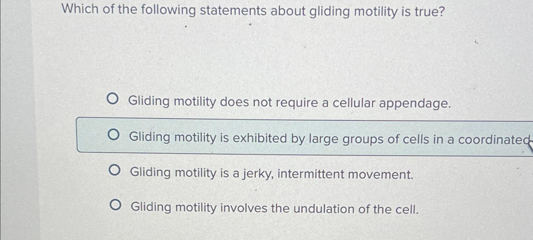 Solved Which of the following statements about gliding | Chegg.com