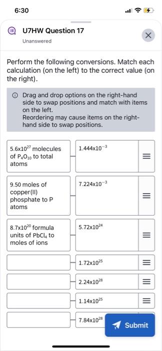 Solved Perform the following conversions. Match each | Chegg.com