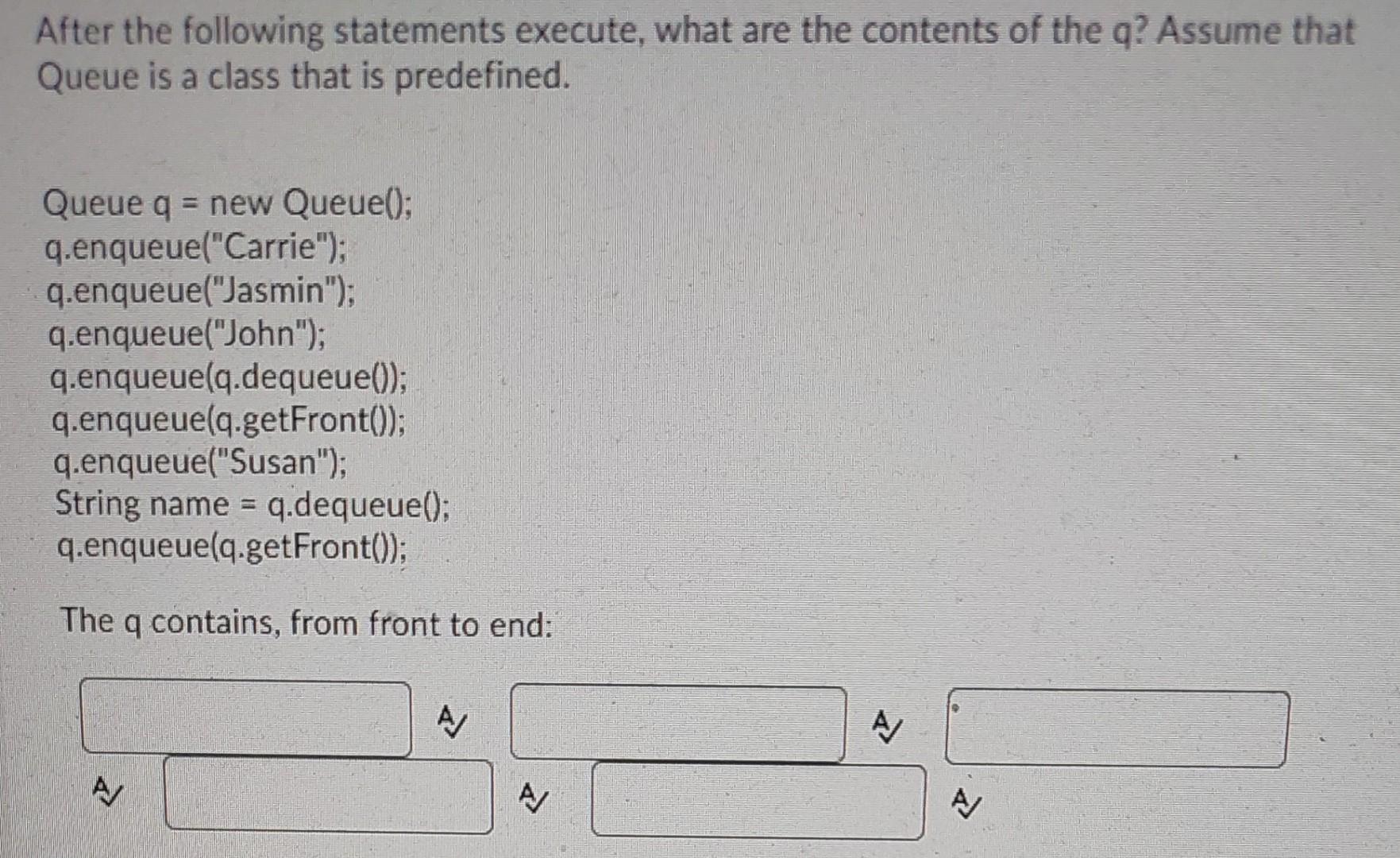 Solved After the following statements execute, what are the | Chegg.com