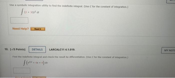 Solved Use a symbolic Integration utility to find the | Chegg.com