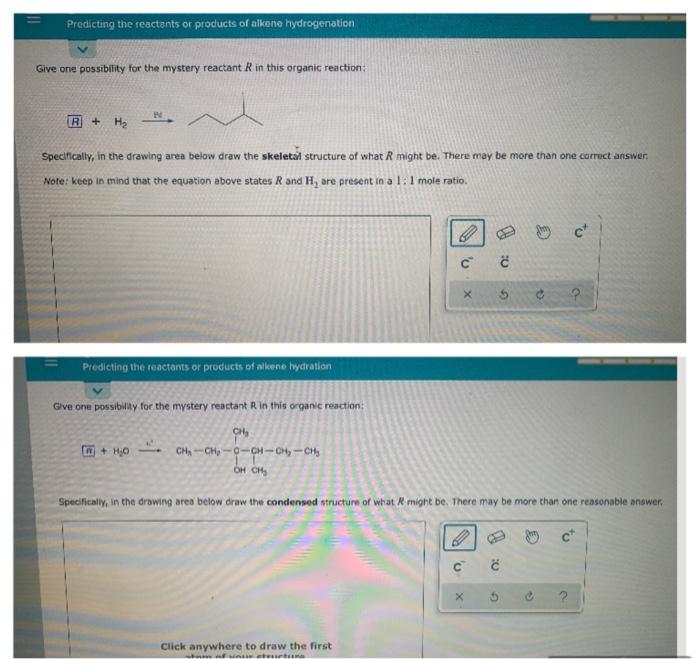 Solved Predicting the reactants or products of alkene | Chegg.com