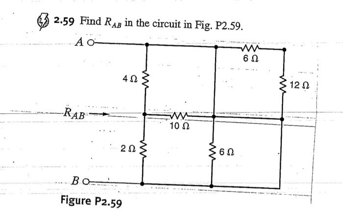 Solved 2.59 Find Rab in the circuit in Fig. P2.59. A o 6Ω 4 | Chegg.com
