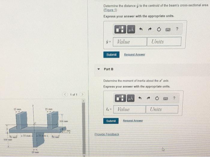 Solved Determine the distance yˉ to the centroid of the | Chegg.com