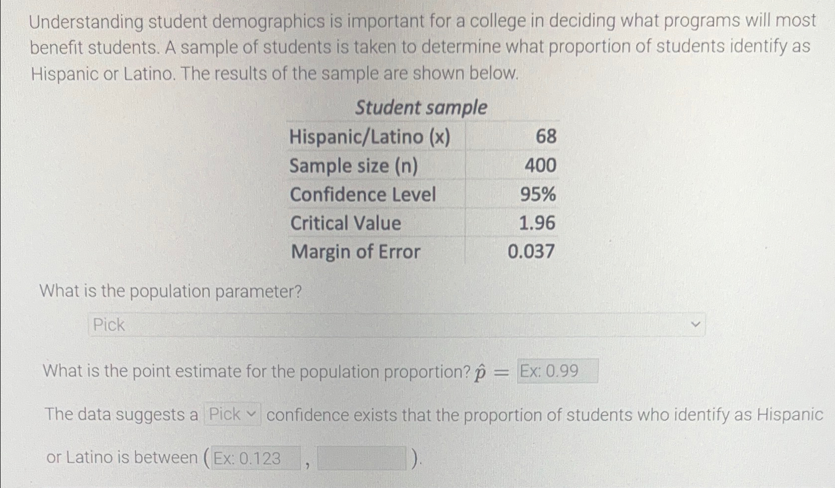 Solved Understanding student demographics is important for a | Chegg.com